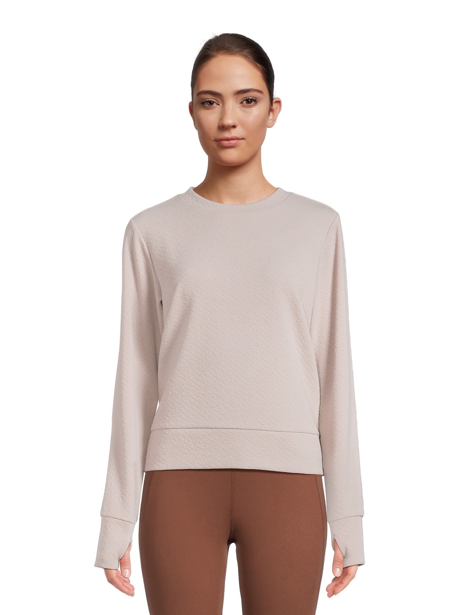 Avia Women's Textured Tee with Long Sleeves, Sizes XS-XXXL - Walmart.com