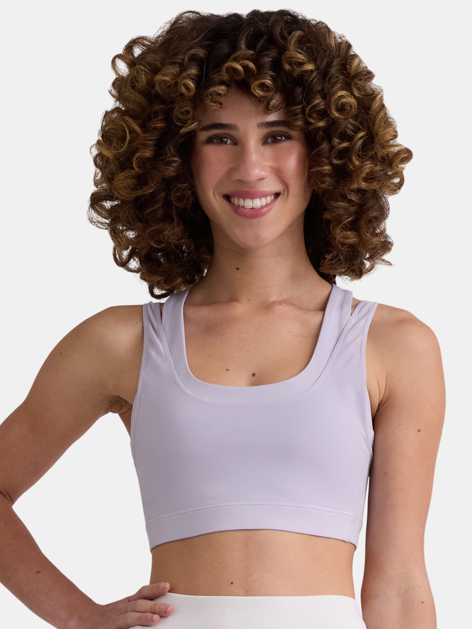 Avia Women's Mesh Sports Bra with Removable Cups and Double Layer Power ...