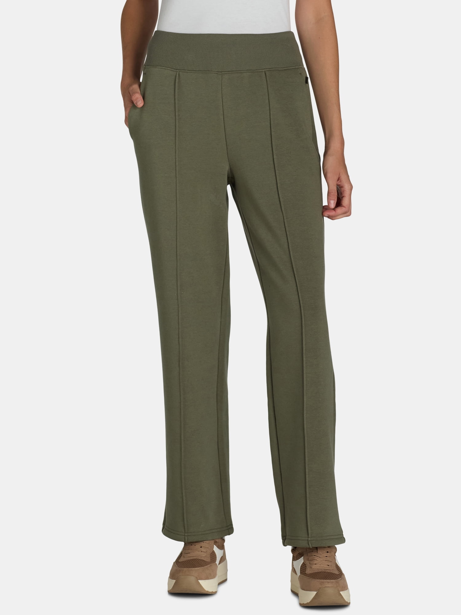 Avia Women's and Women's Plus Fleece Pants with Center Seam, Sizes XS ...