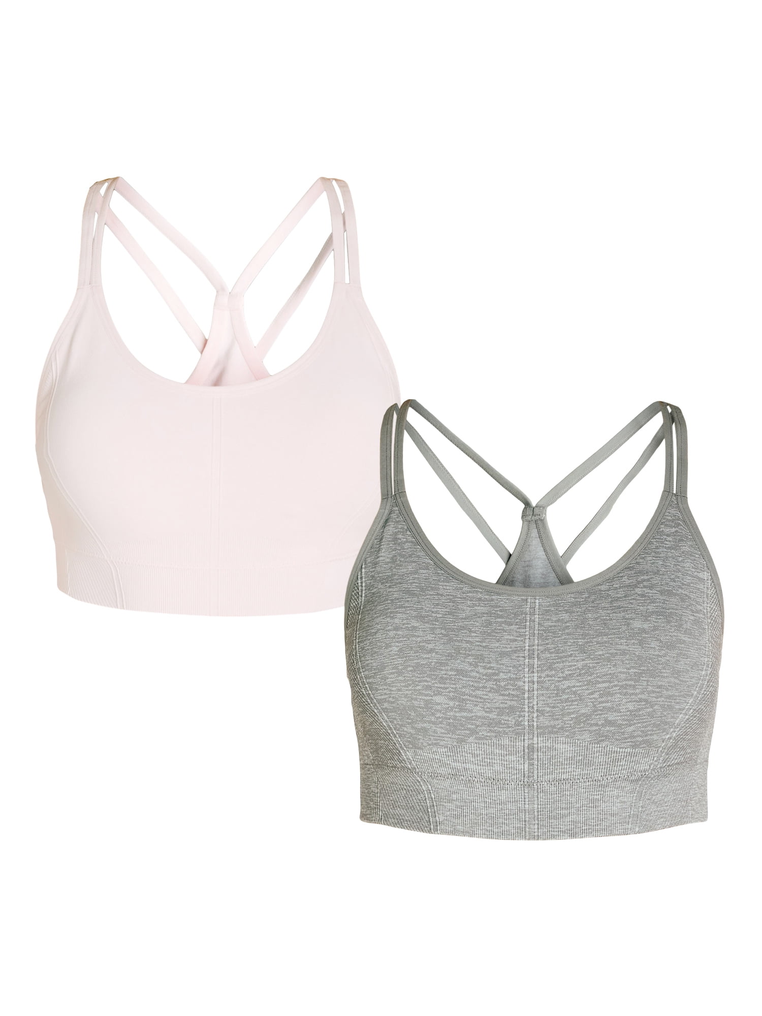 Avia Low Impact Strappy Keyhole Sports Bra, 2-Pack, Women's and Women’s ...