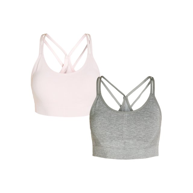 Avia Low Impact Strappy Keyhole Sports Bra, 2-Pack, Women's and Women’s ...