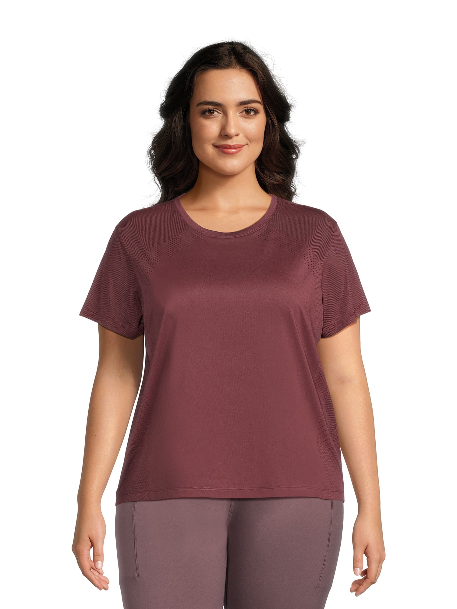 Avia Women's Plus Performance T-Shirt XS-4X, Moisture-Wicking Mesh ...
