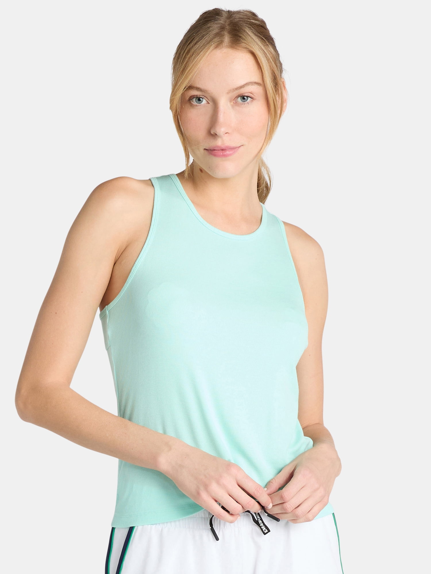Avia Women's and Women's Plus Ribbed Shirred Back Tank Top, Size XS-4X ...