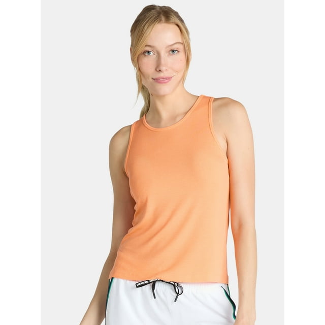 Avia Women's and Women's Plus Ribbed Shirred Back Tank Top, Size XS-4X ...