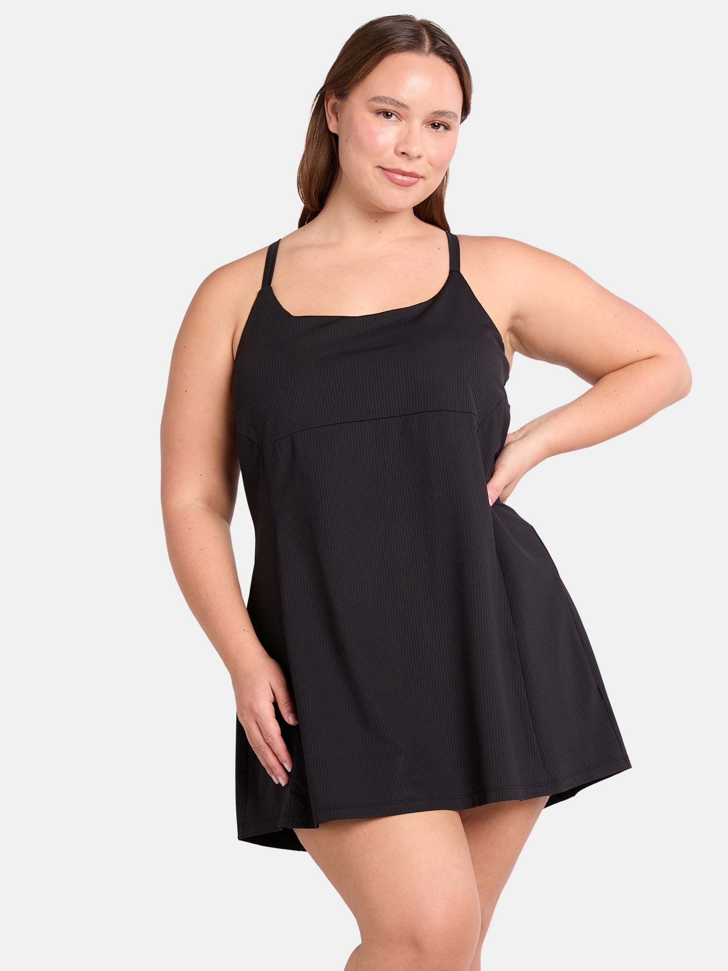 Avia Women's and Women's Plus Strappy Seersucker Active Dress with ...