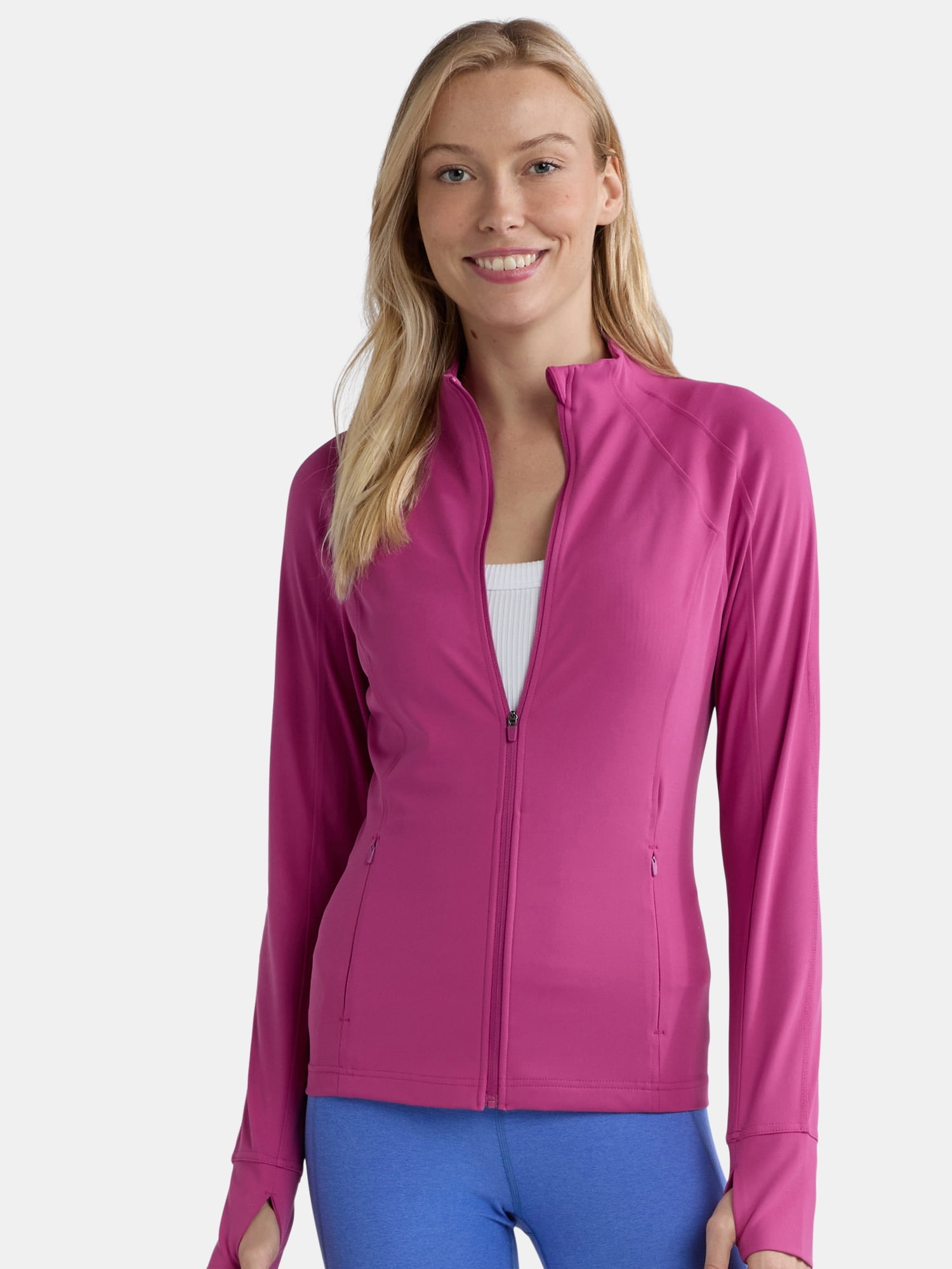 Avia Women's and Women's Plus SoftSculpt Zip-Up Active Jacket, Sizes XS ...