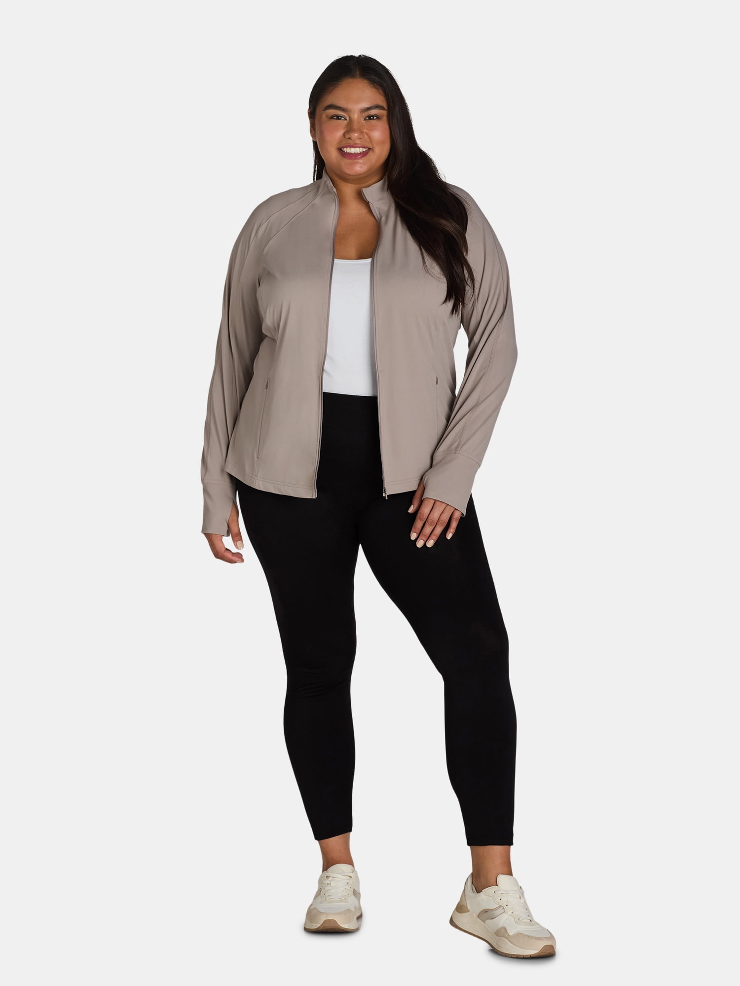 Avia Women's and Women's Plus SoftSculpt Zip-Up Active Jacket, Sizes XS ...