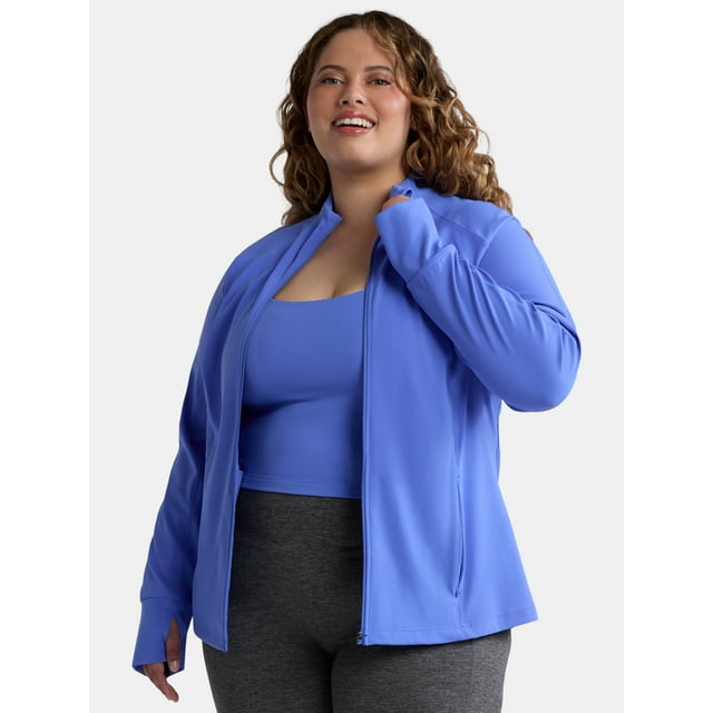 Avia Women's and Women's Plus SoftSculpt Zip-Up Active Jacket, Sizes XS ...