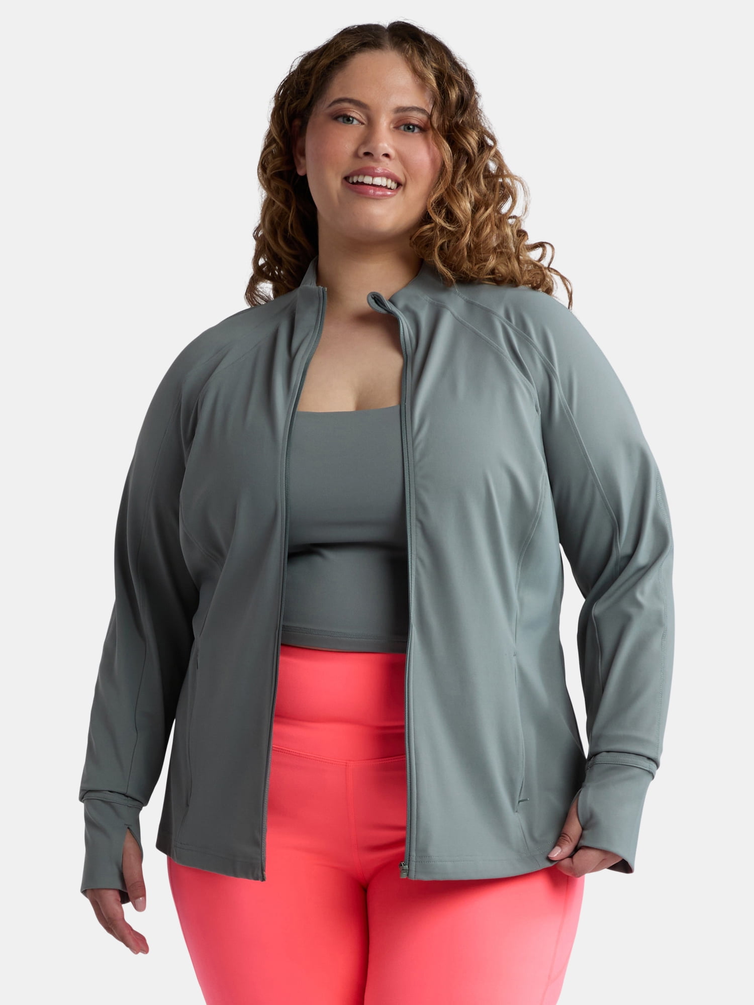 Avia Women's and Women's Plus SoftSculpt Zip-Up Active Jacket, Sizes XS-4X - Walmart.com