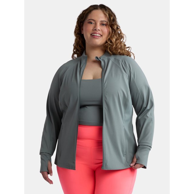 Avia Women's and Women's Plus SoftSculpt Zip-Up Active Jacket, Sizes XS ...