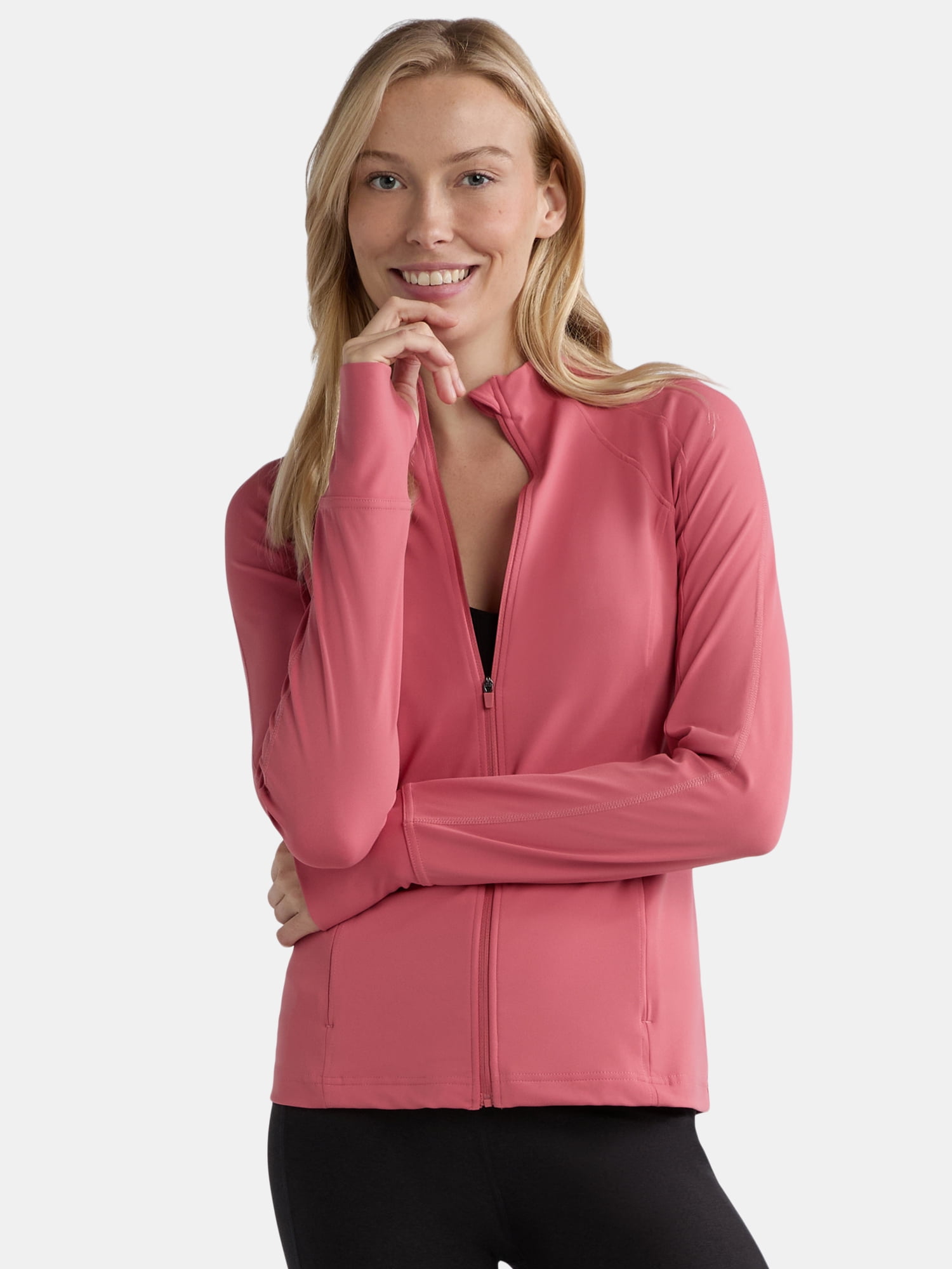 Avia Women's Plus SoftSculpt Zip-Up Active Jacket, XS-4X, Moisture ...