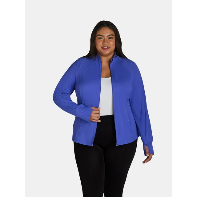 Avia Women's and Women's Plus SoftSculpt Zip-Up Active Jacket, Sizes XS ...