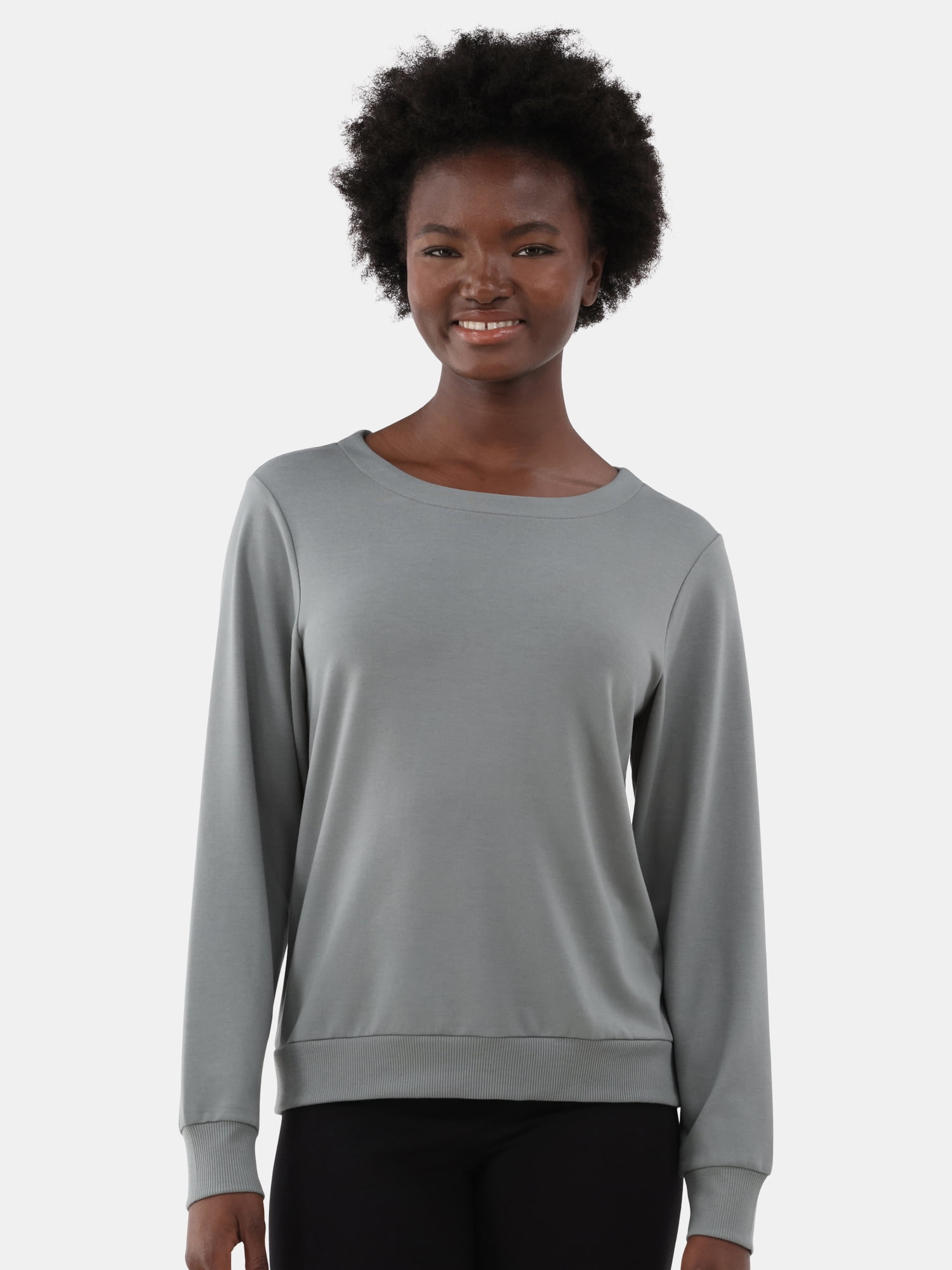 Avia Women’s Twist-Back Long-Sleeve Top with Crewneck and Keyhole ...
