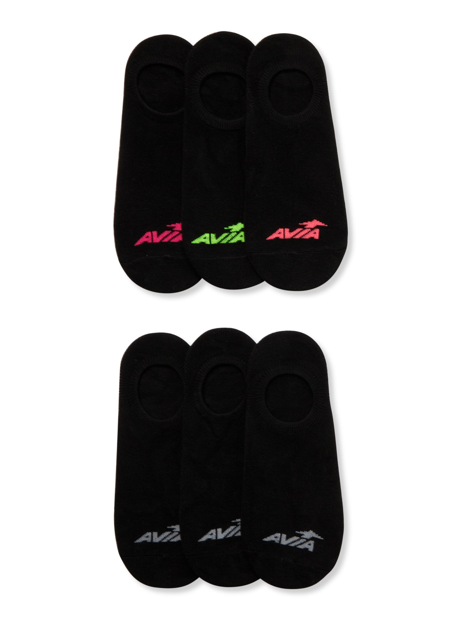Avia Womens 6 Pack Comfort Cuff No Show Liner Socks - Walmart.com