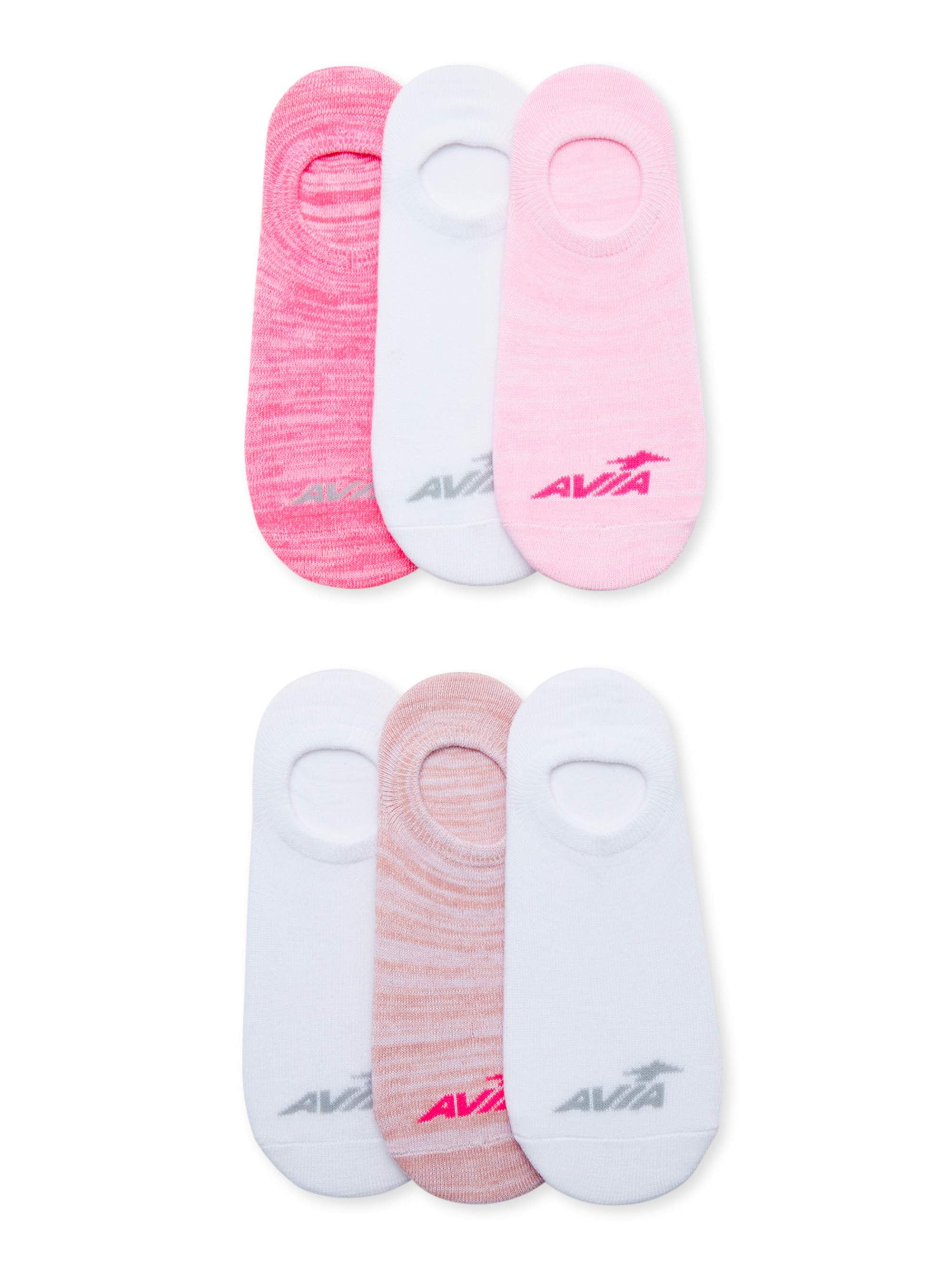 Avia Womens 6 Pack Comfort Cuff No Show Liner Socks - Walmart.com