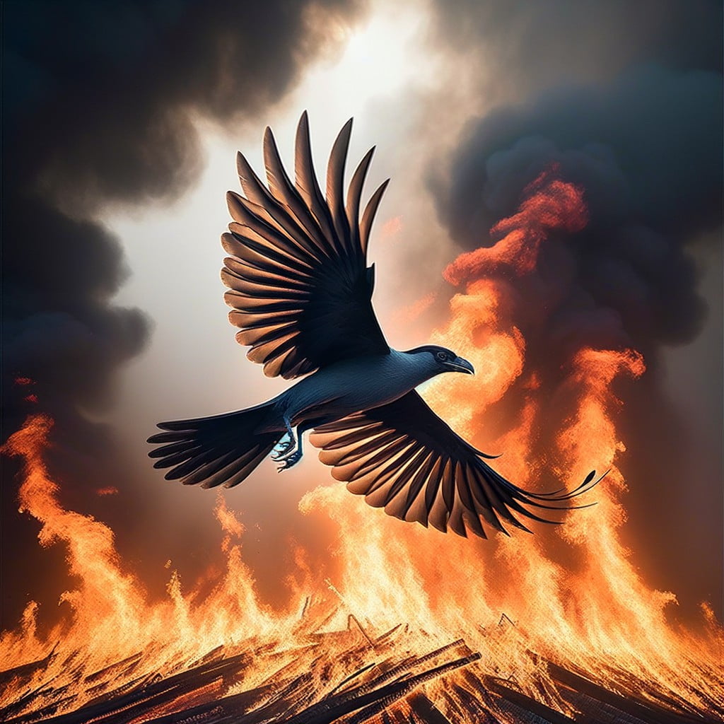 Avian Creature Soaring Through Radiant Flames 1000 Piece Wooden Jigsaw ...