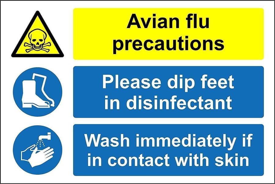 Avian flu precautions bird metal park safety aluminum Sign Size: 16 x ...