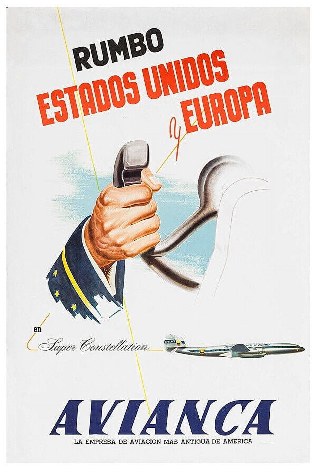 Avianca - Columbian Airline - 1950s - Vintage Airline Travel Poster ...