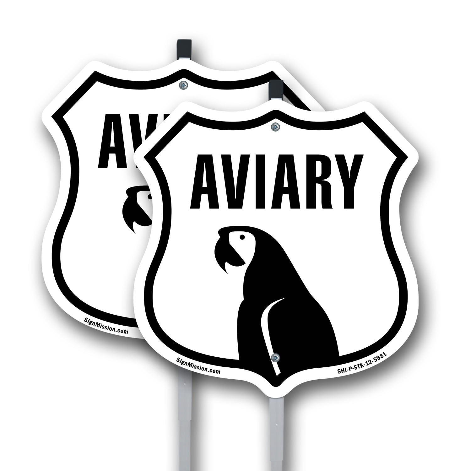 Aviary (2 Pack) 12 inch X 12 inch Shield Shaped Commercial Grade ...