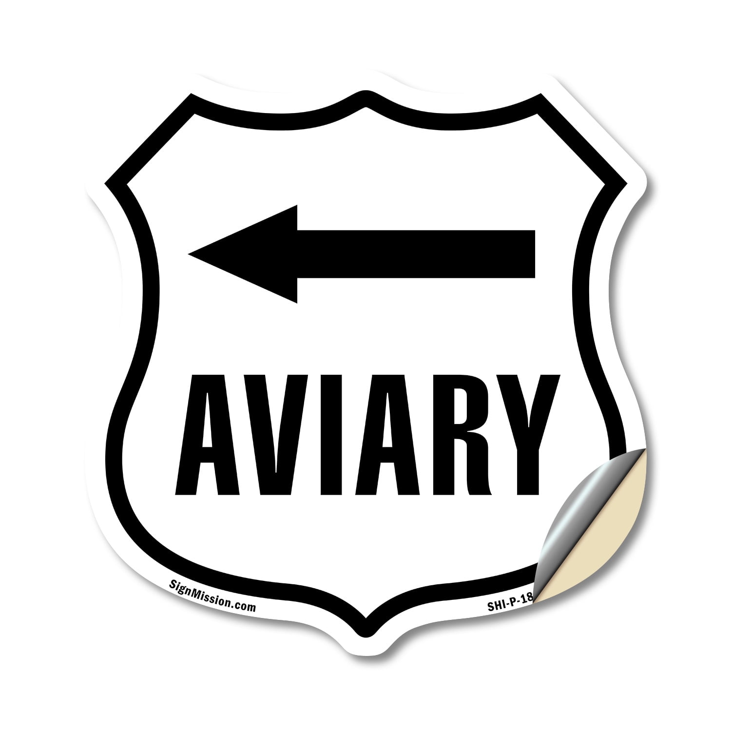 Aviary Left (2 Pack) 12 inch X 12 inch Shield Shaped Heavy Duty 3.2 mil ...