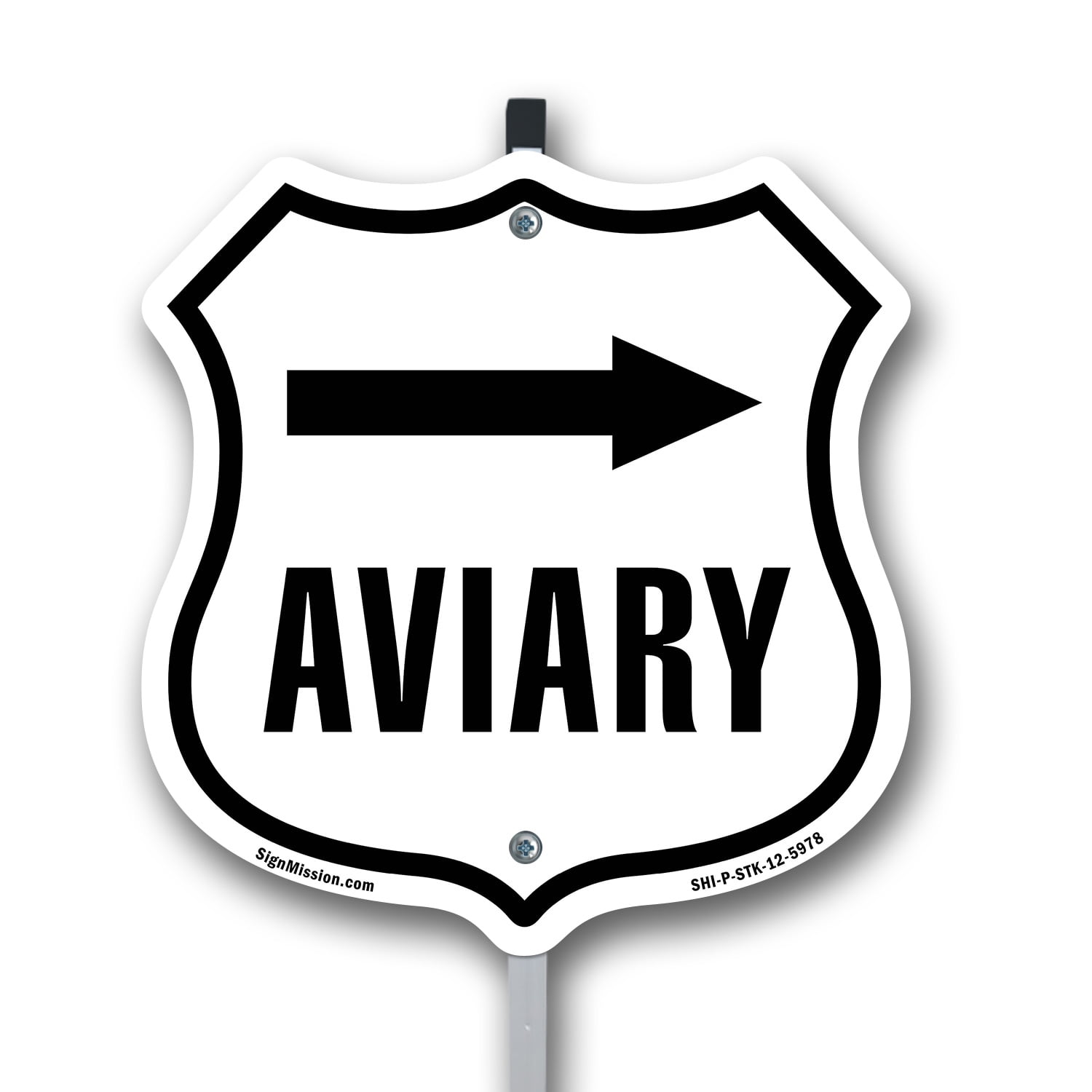 Aviary Right 12 inch X 12 inch Shield Shaped Commercial Grade Plastic ...