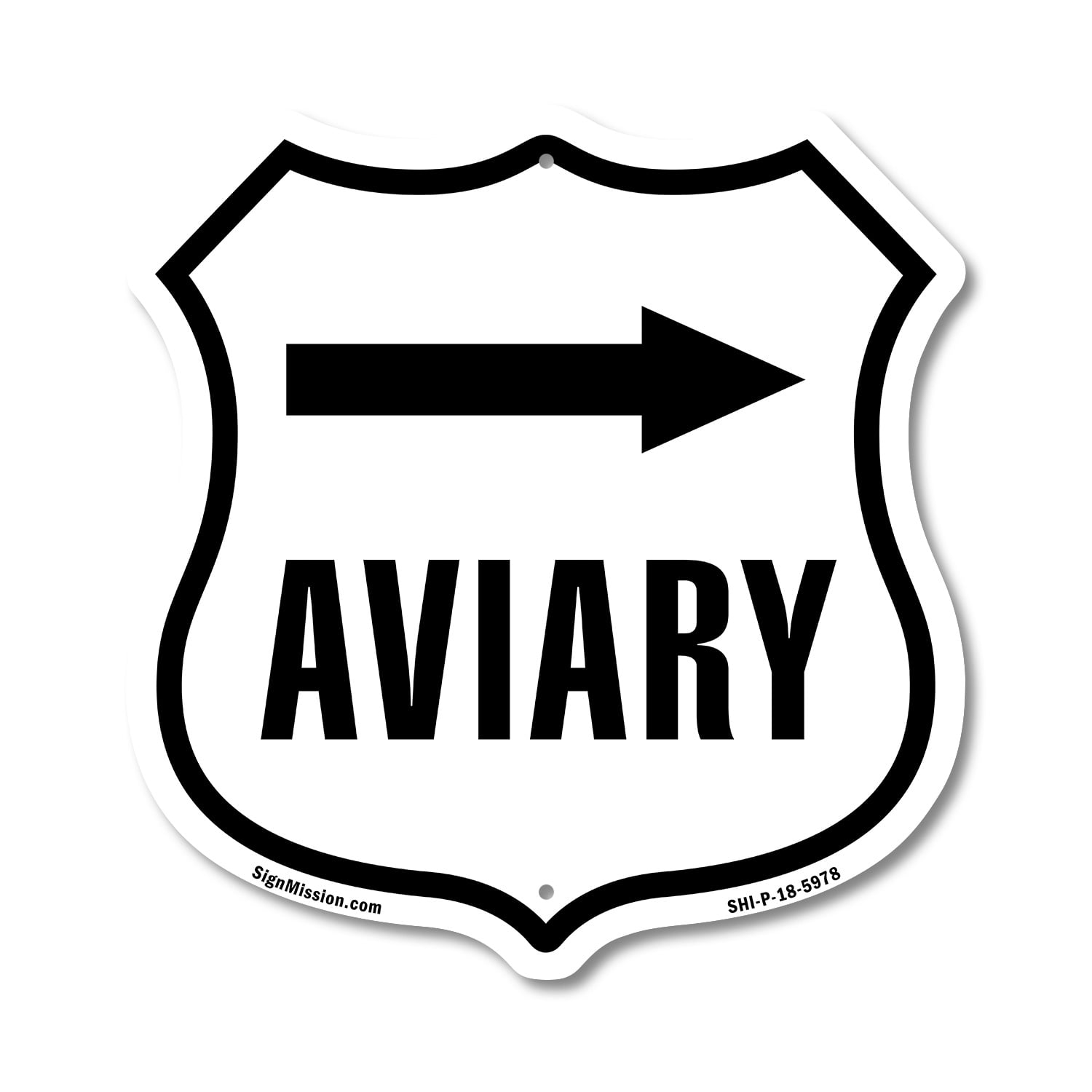 Aviary Right 18 inch X 18 inch Shield Shaped Commercial Grade Plastic ...