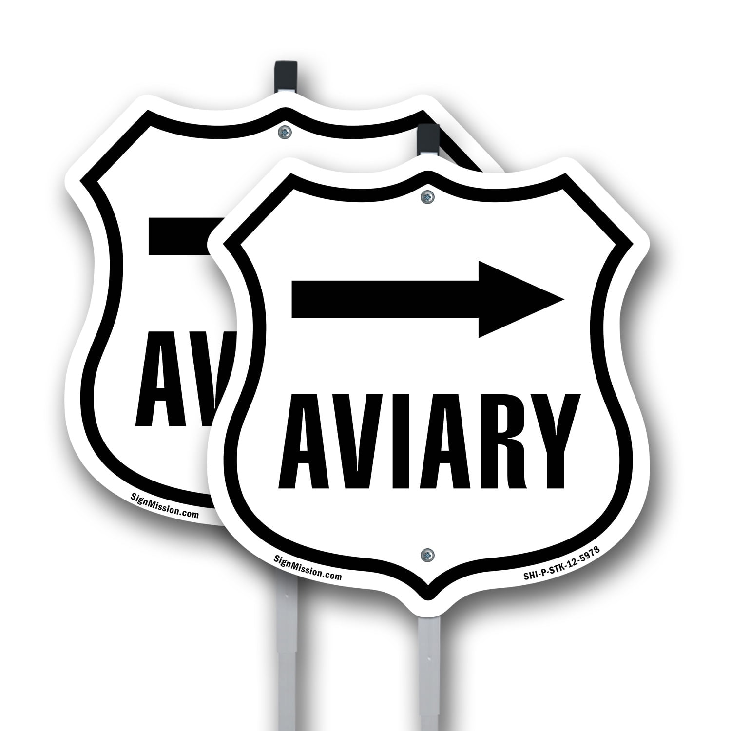 Aviary Right (2 Pack) 12 inch X 12 inch Shield Shaped Rust-Free ...