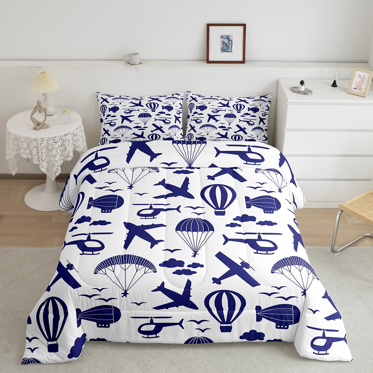 Aviation Aircraft Bedding Set Airplane Comforter Set Full,Hot Air ...