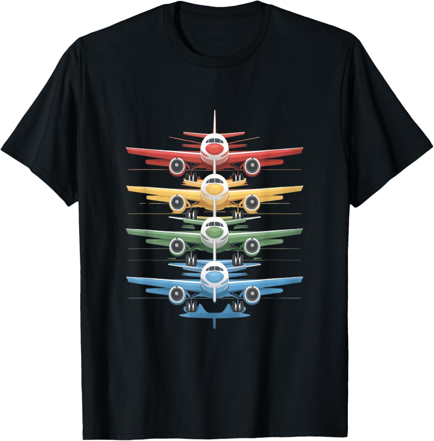 Aviation Airplane Flying Airline Colorful Enthusiast Pilot T-Shirt ...