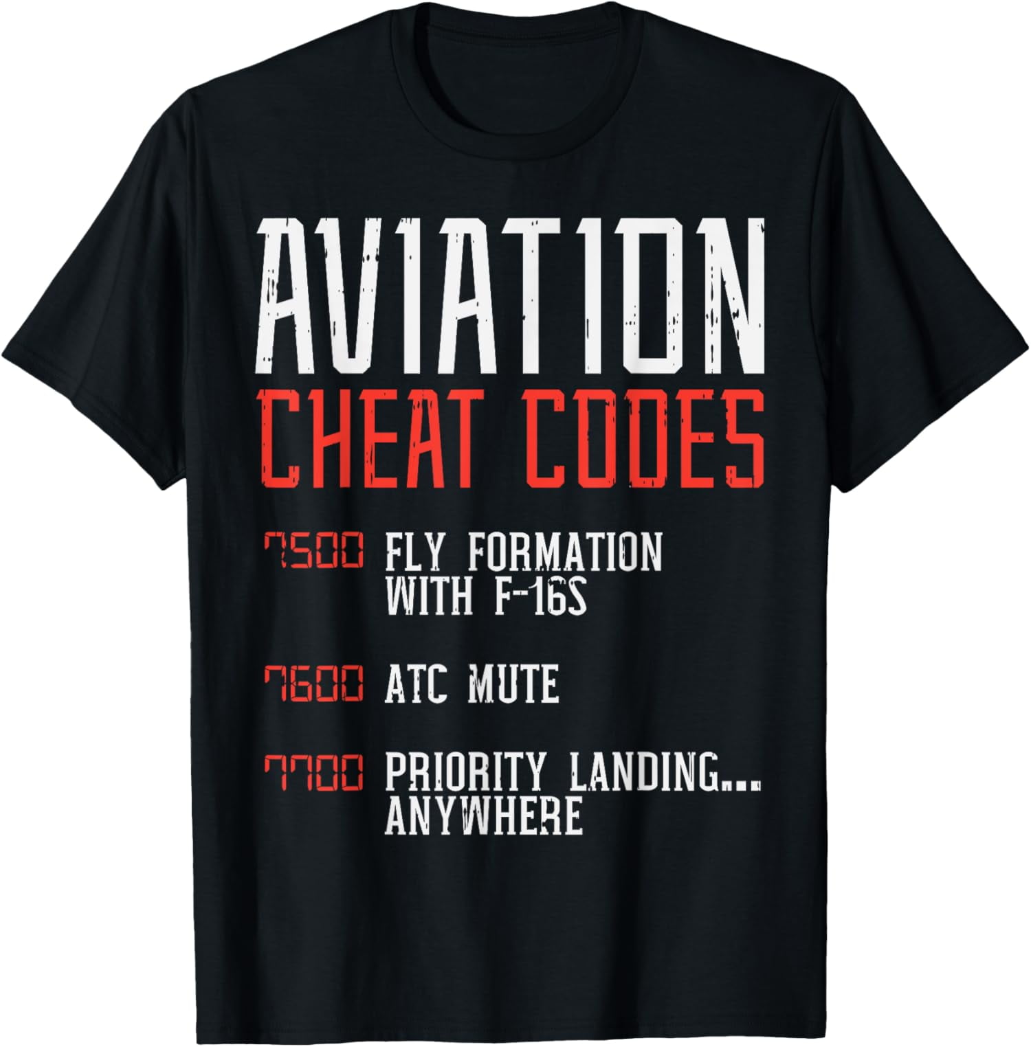 Aviation Cheat Codes Funny Airplane Humor Pilot ATC Gift T-Shirt ...