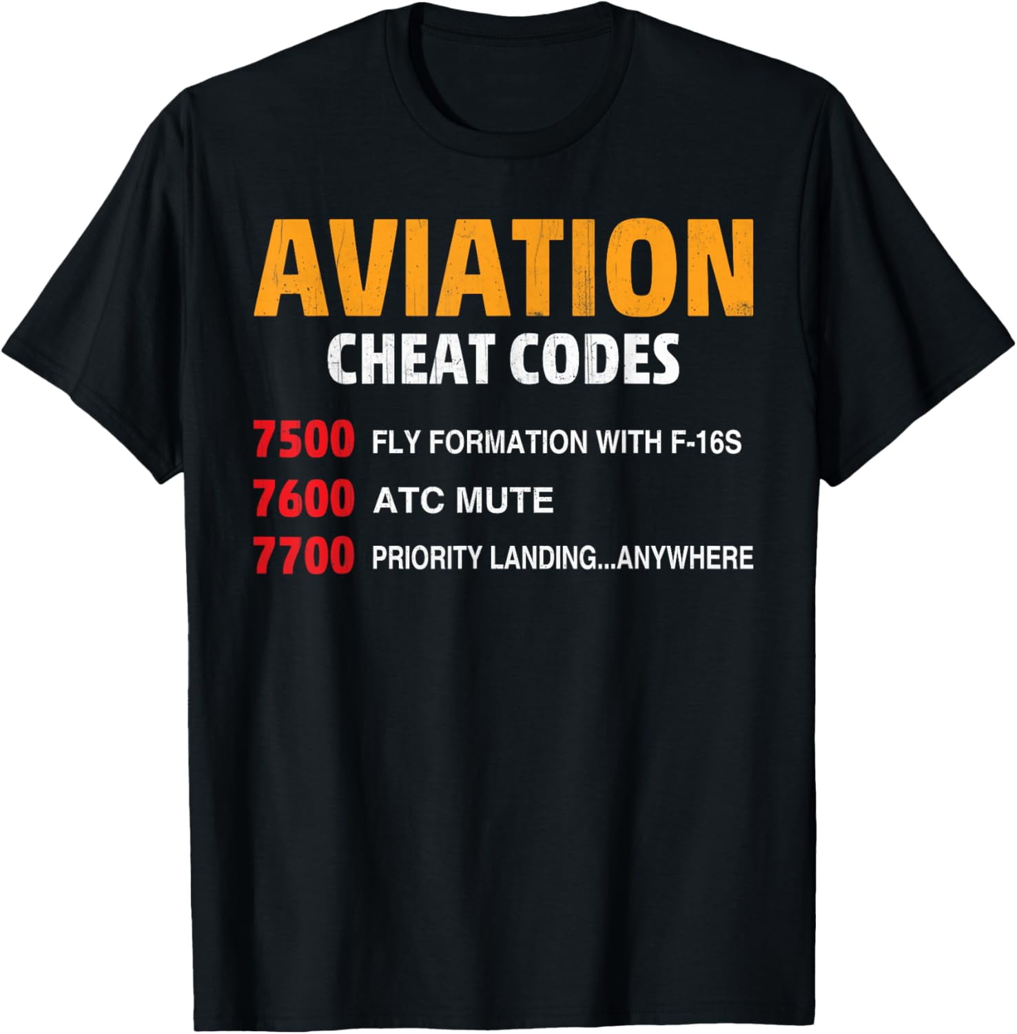 Aviation Cheat Codes Funny Pilots and ATC T-Shirt - Walmart.com