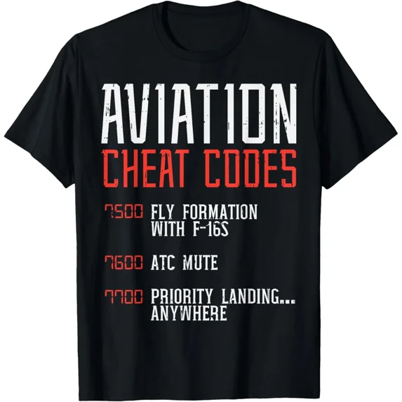 Aviation Cheat Codes Pilot Airplane Humor ATC Funny Flying Unisex T ...