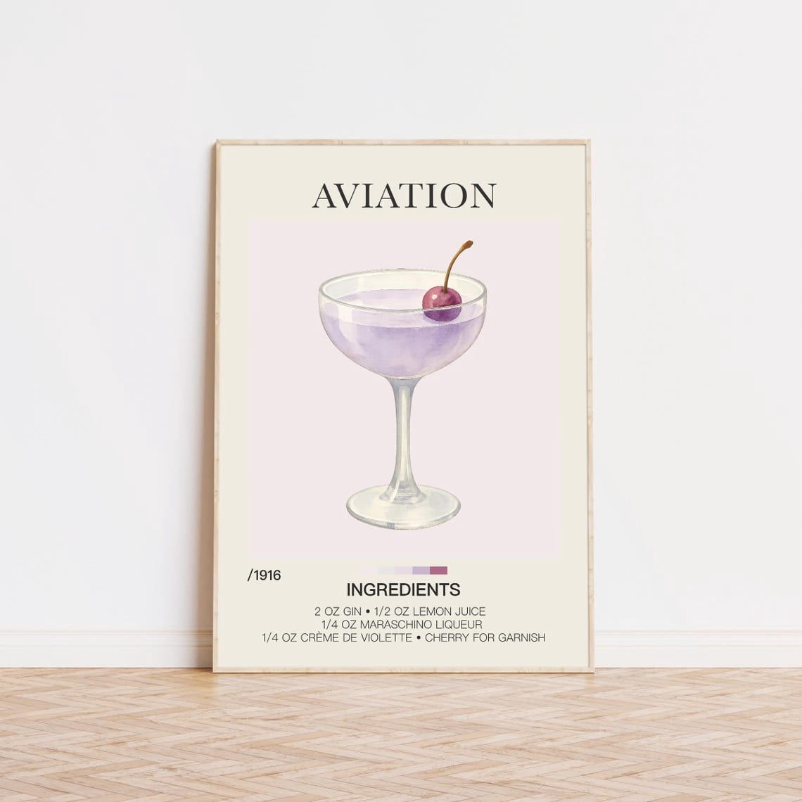 Aviation Cocktail Bar Cart Recipe Signature Drink Aesthetic Museum ...