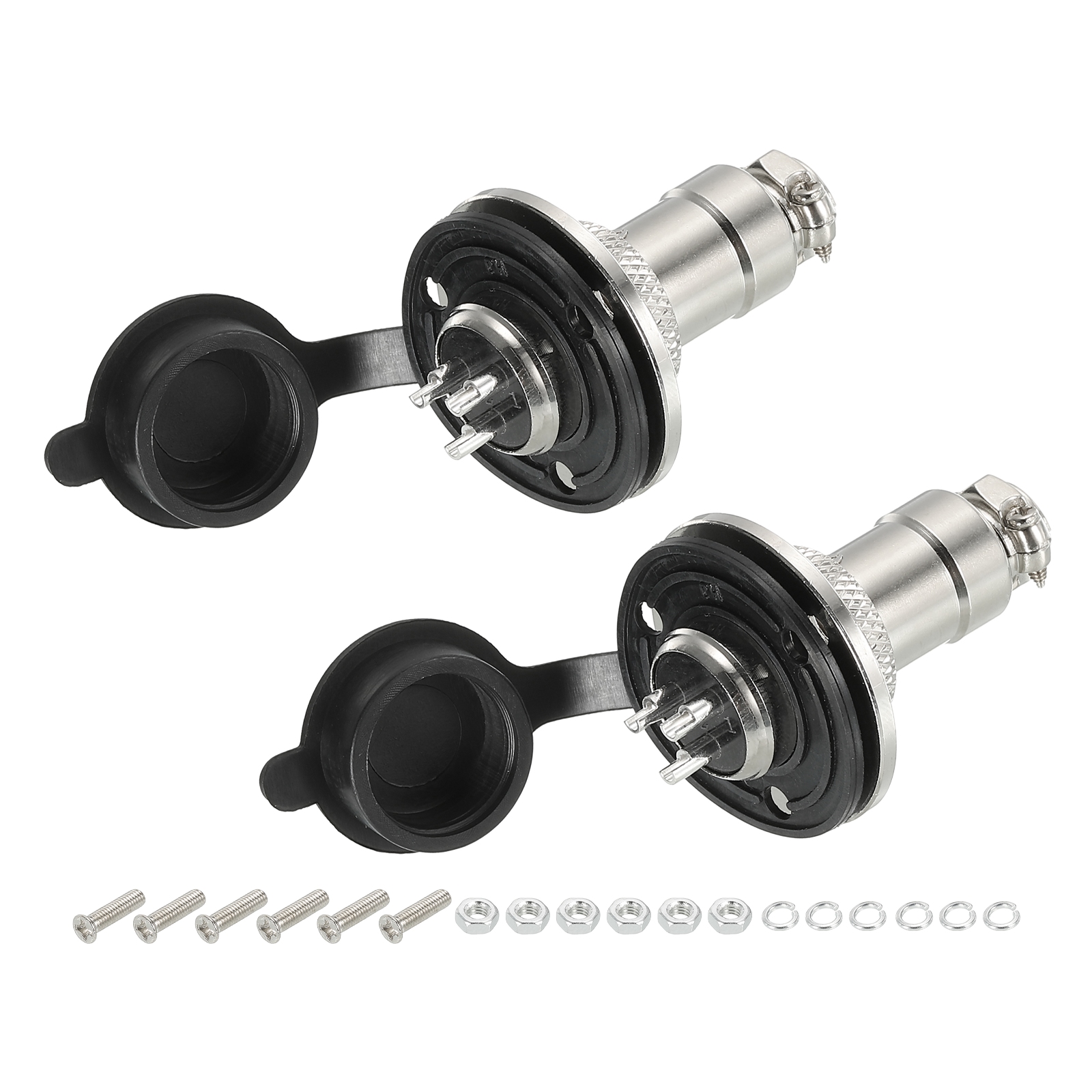 Aviation Connector GX16 3 Pins Silver Male Female Panel Metal Aviation ...