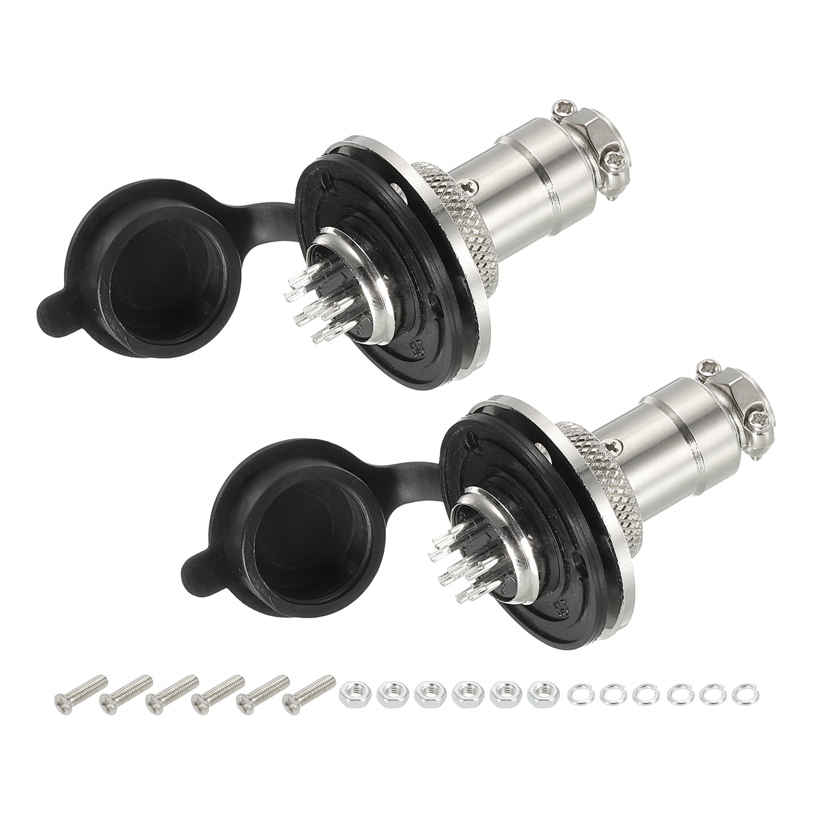 Aviation Connector GX16 7 Pins Silver Male Female Panel Metal Aviation ...