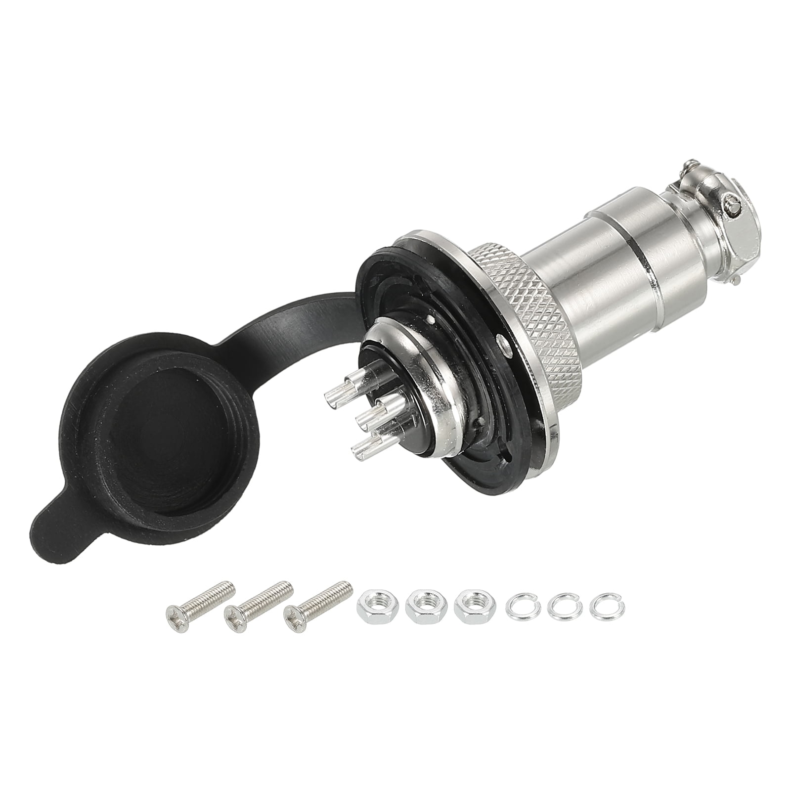 Aviation Connector GX20 3Pin 20mm Silver Male Female Panel Metal Aviation Wire Connector with ...