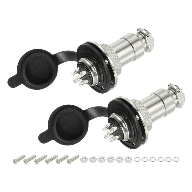 Aviation Connector GX20 4 Pins Silver Male Female Panel Metal Aviation ...