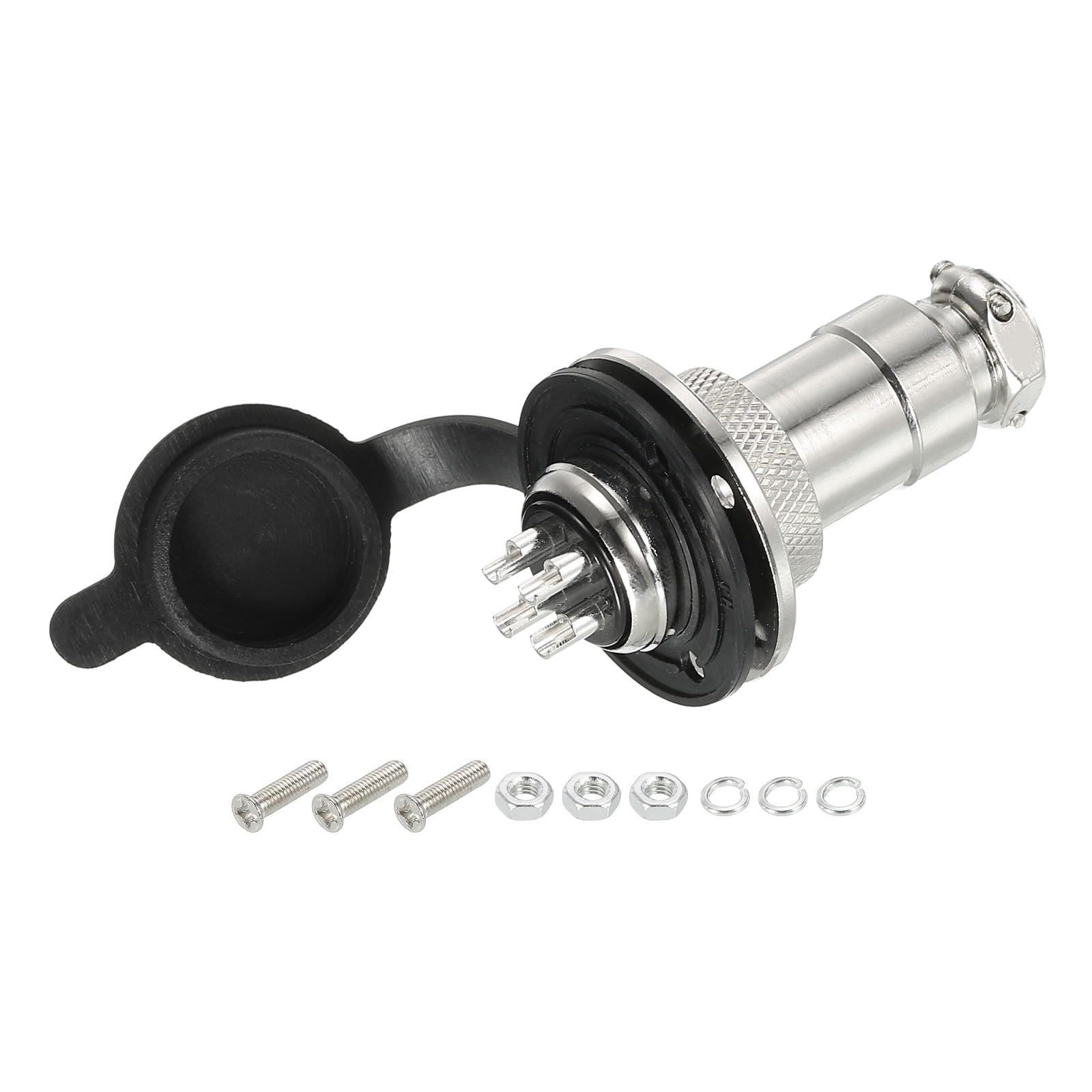 Aviation Connector GX20 4Pin 20mm Silver Male Female Panel Metal ...