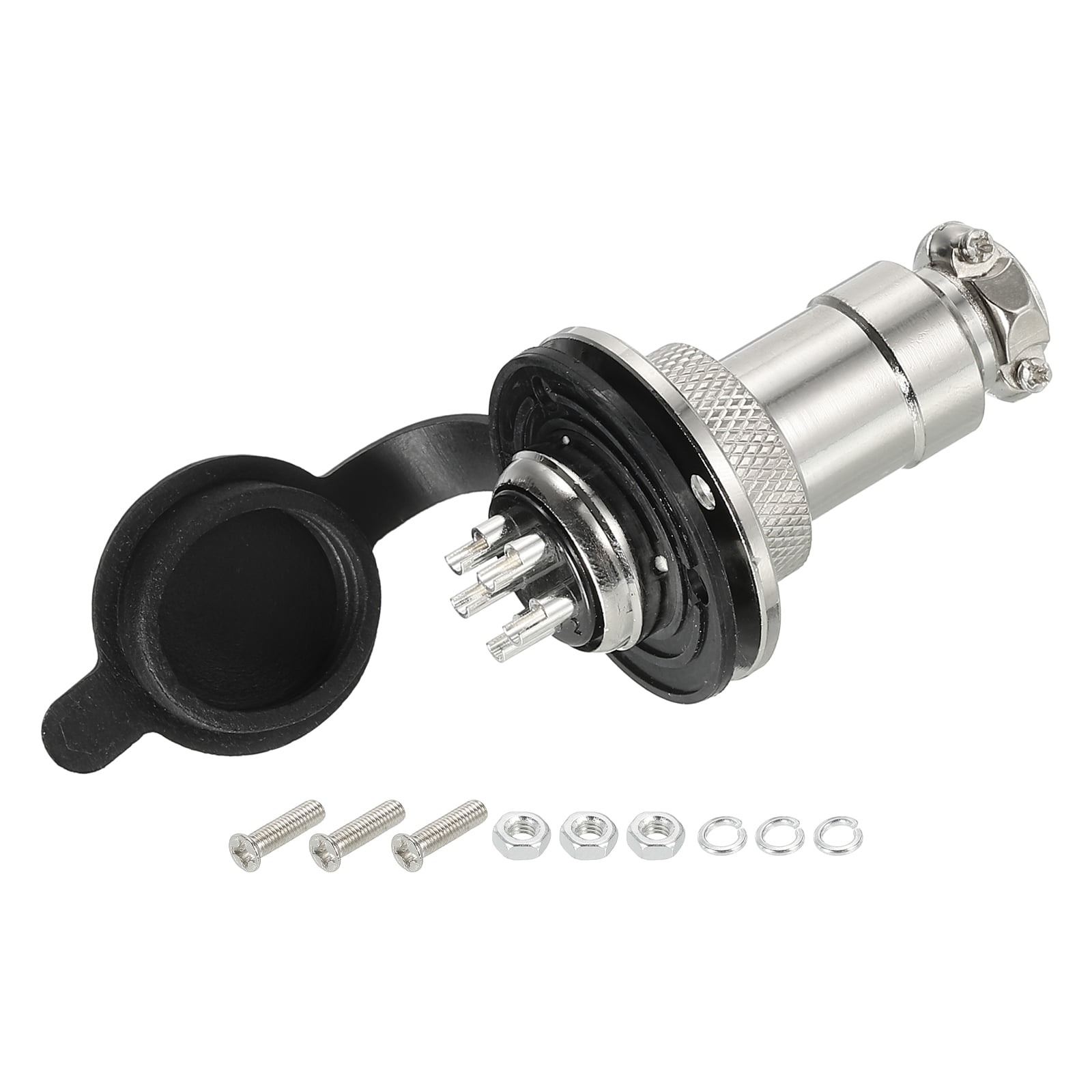 Aviation Connector GX20 5Pin 20mm Silver Male Female Panel Metal ...