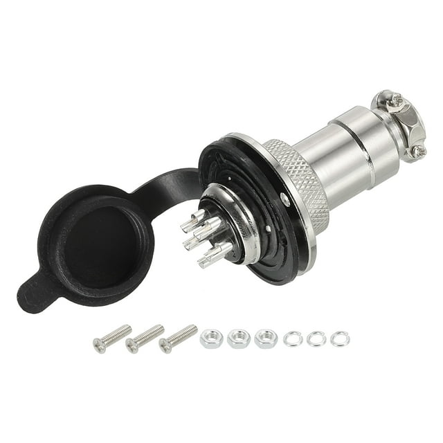 Aviation Connector GX20 5Pin 20mm Silver Male Female Panel Metal ...