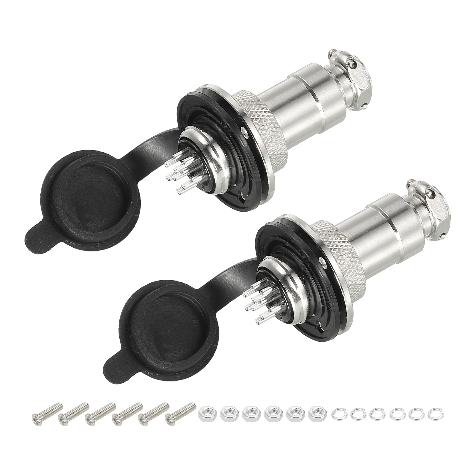 Aviation Connector GX20 6 Pins Silver Male Female Panel Metal Aviation ...