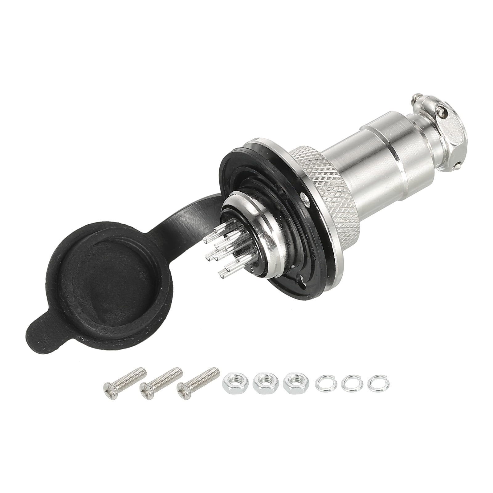 Aviation Connector GX20 6Pin 20mm Silver Male Female Panel Metal Aviation Wire Connector with ...