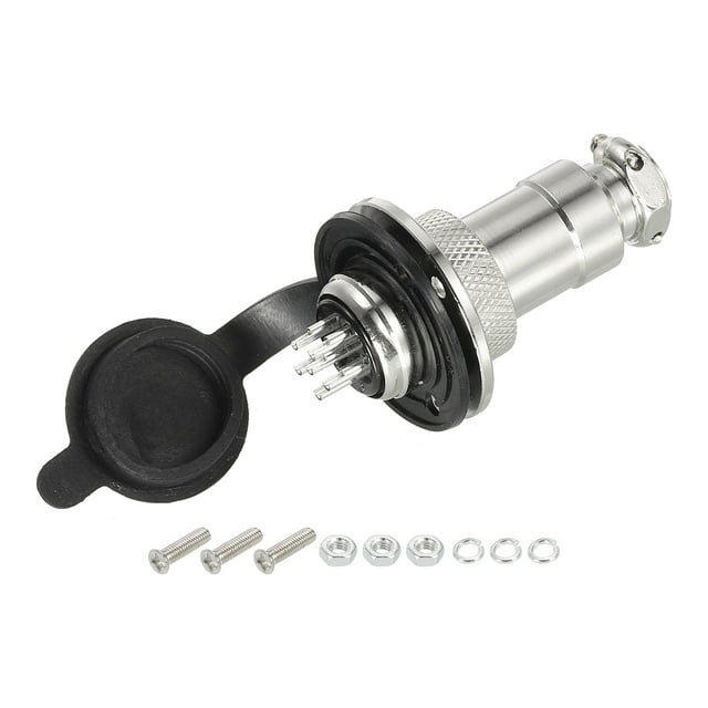 Aviation Connector GX20 6Pin 20mm Silver Male Female Panel Metal ...