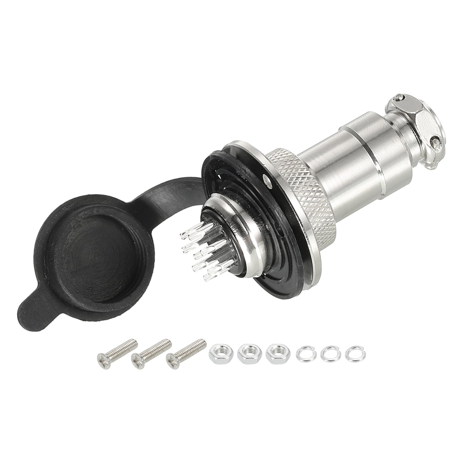 Aviation Connector GX20 8Pin 20mm Silver Male Female Panel Metal ...