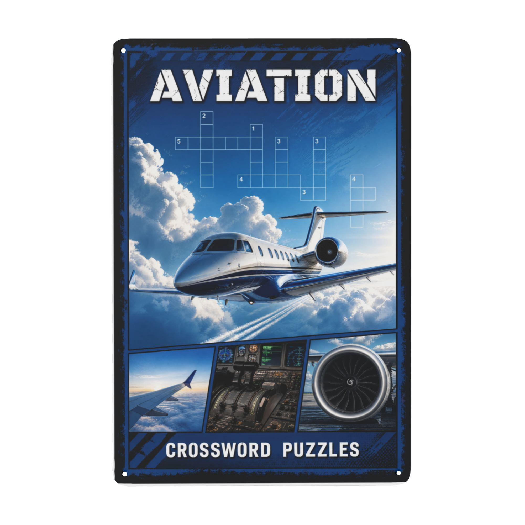 Aviation Crossword Puzzles Metal Tin Sign For Home Office And Study ...