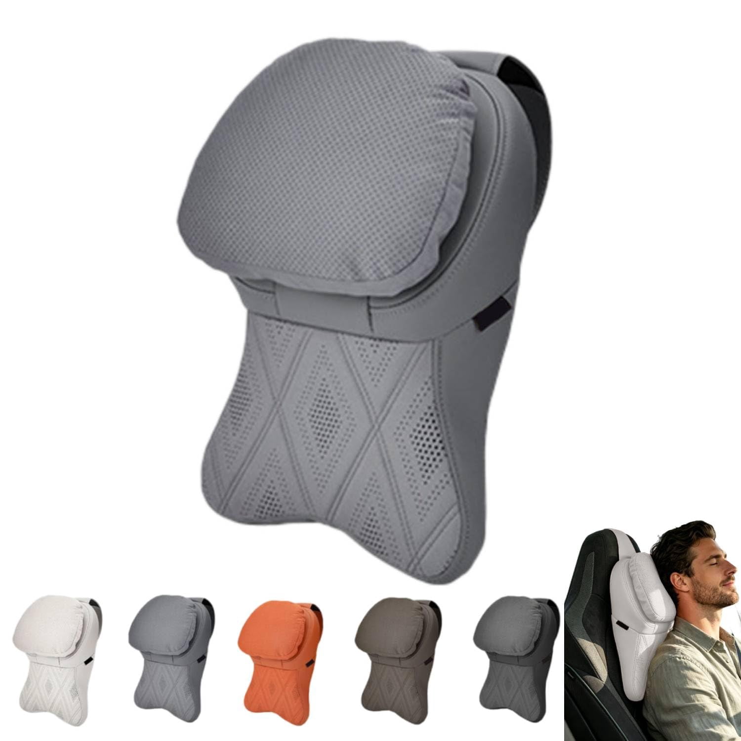 Aviation-Grade PU Leather Car Headrest, Comfortable Memory Foam Car ...