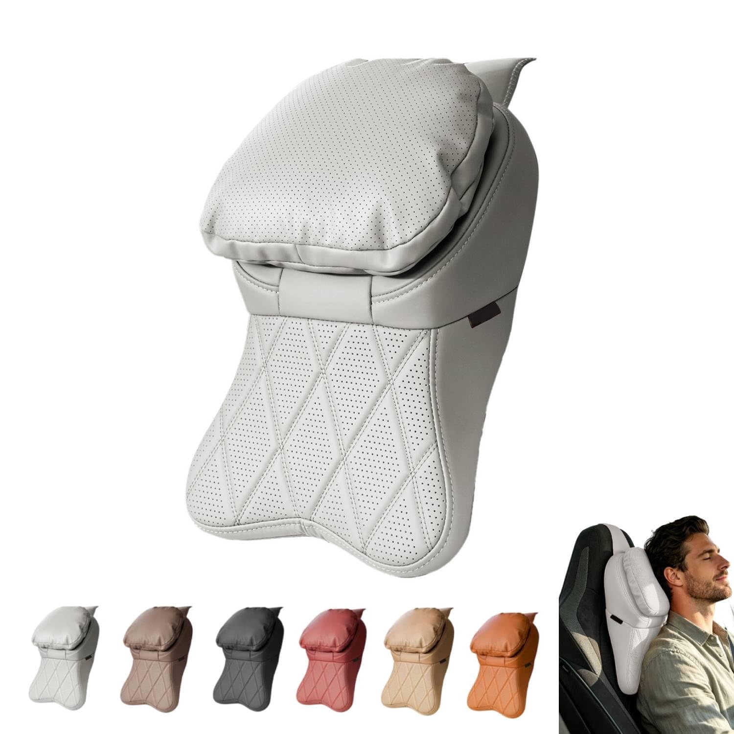 Aviation-Grade PU Leather Car Headrest, Comfortable Memory Foam Car ...