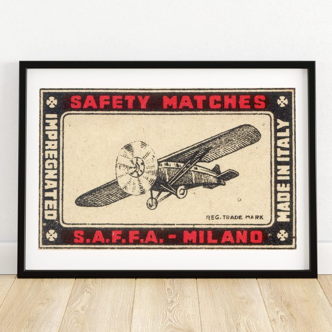 Aviation Matchbox Art Print Vintage Italian Safety Matches Antique ...