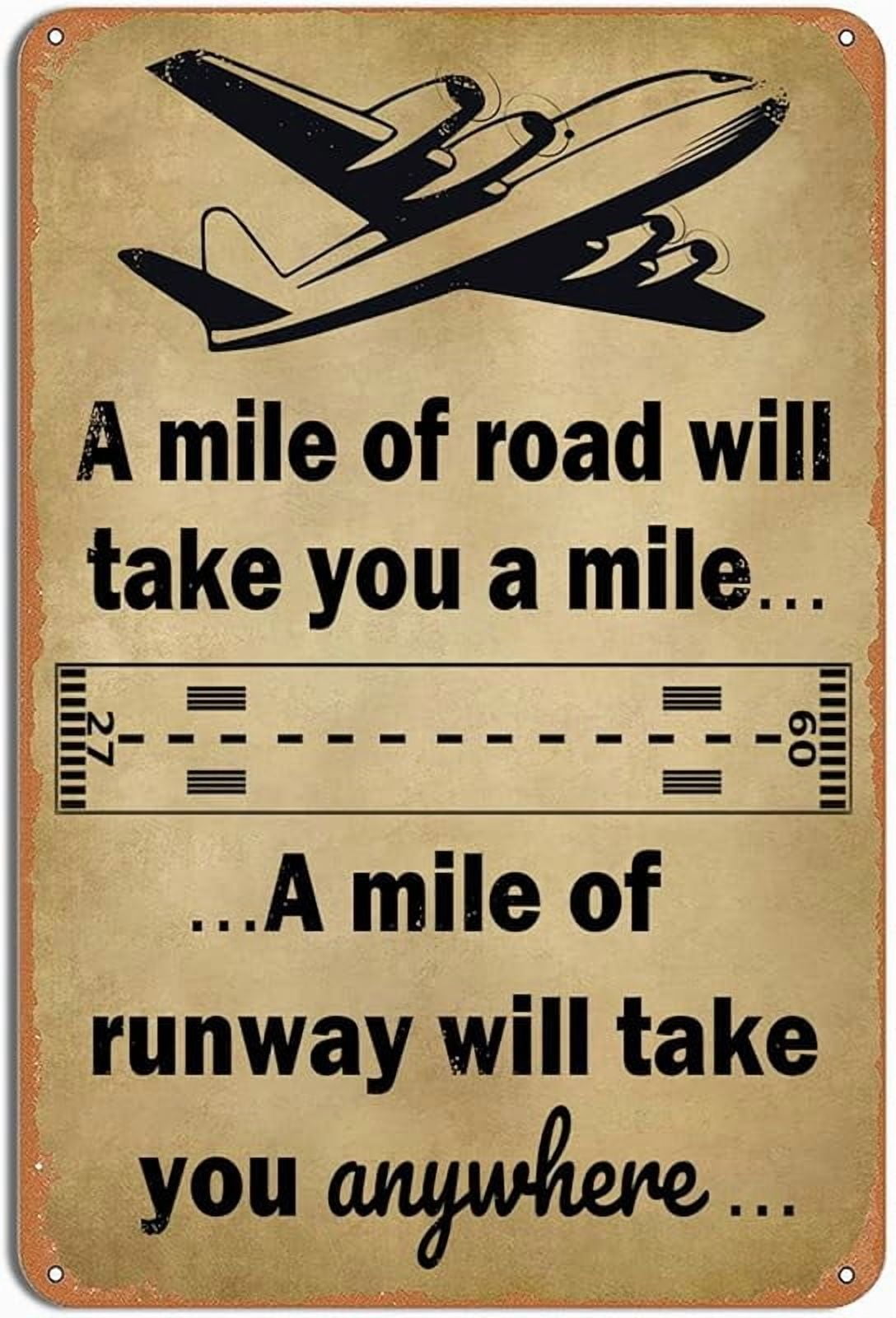 Aviation Metal Sign - Vintage Airplane Travel Tin Sign 8x12 Inch, Retro ...
