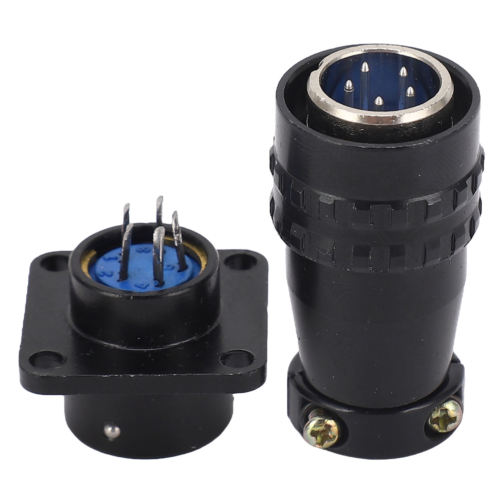 Aviation Plug Socket 5 Pin Male Plug Female Socket Connector Brass ...